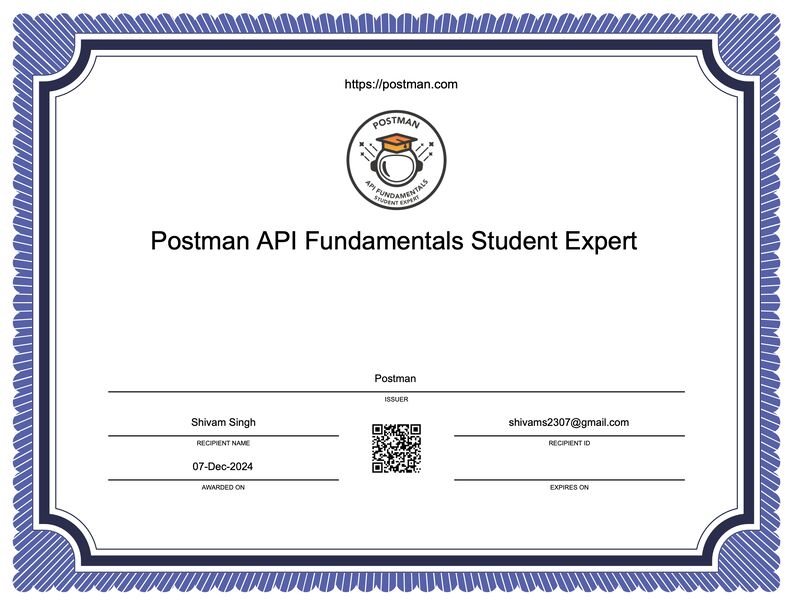 Shivam Singh on LinkedIn: #postman #api #certification #learning # ... Shivam Singh on LinkedIn: #postman #api #certification #learning # ...