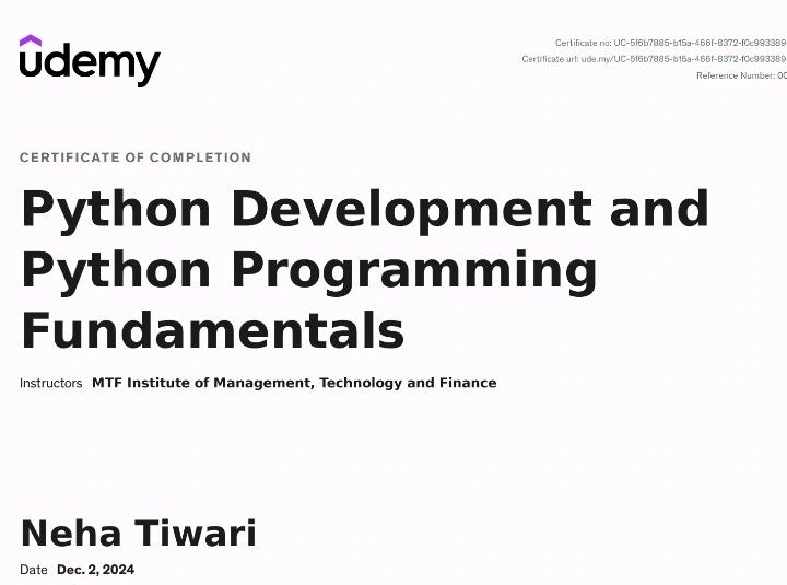 Neha Tiwari on LinkedIn: #python #pythonprogramming #udemy #learning Neha Tiwari on LinkedIn: #python #pythonprogramming #udemy #learning