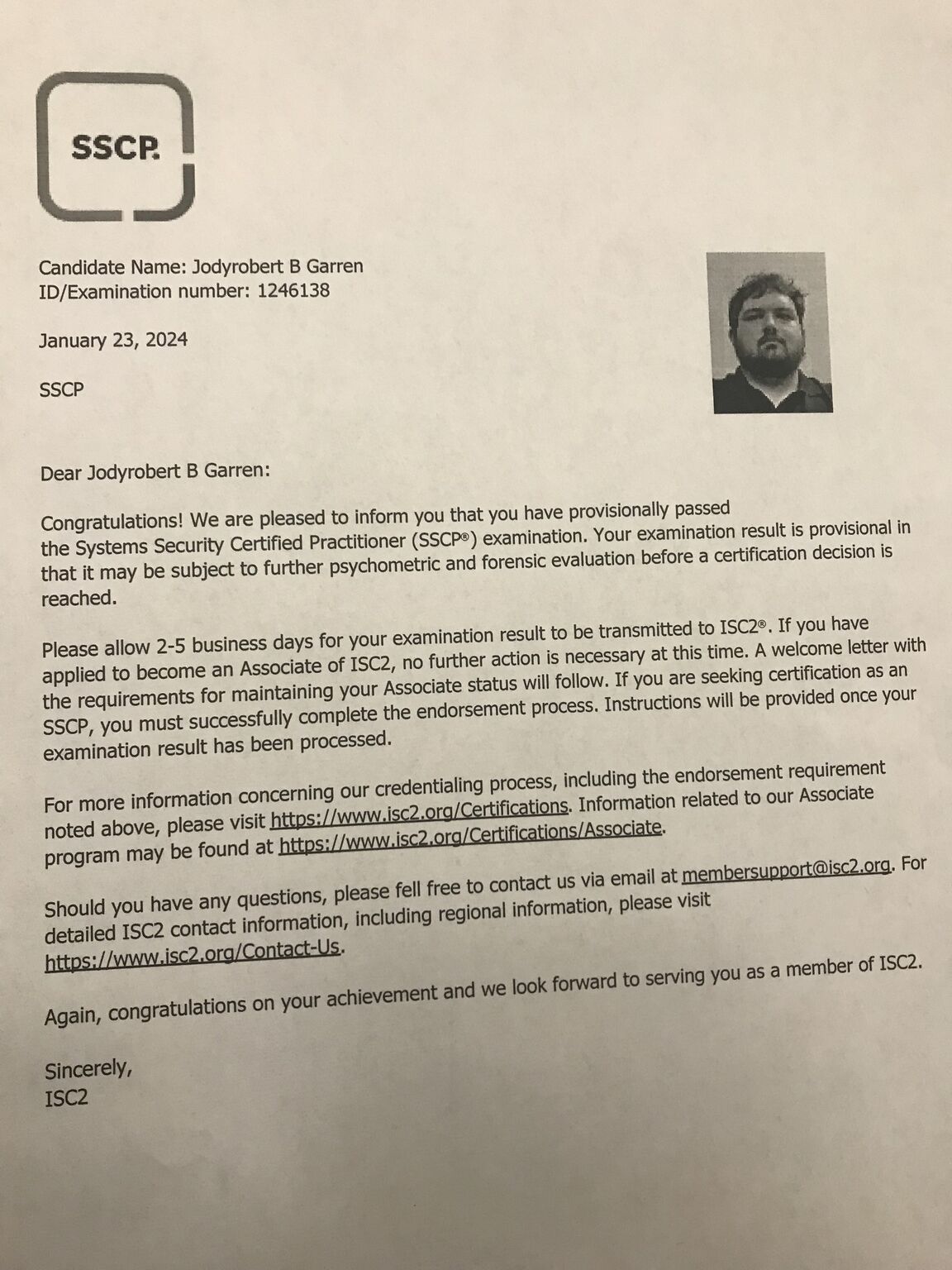 Brent Garren on LinkedIn: Provisionally Passed the SSCP. Brent Garren on LinkedIn: Provisionally Passed the SSCP.