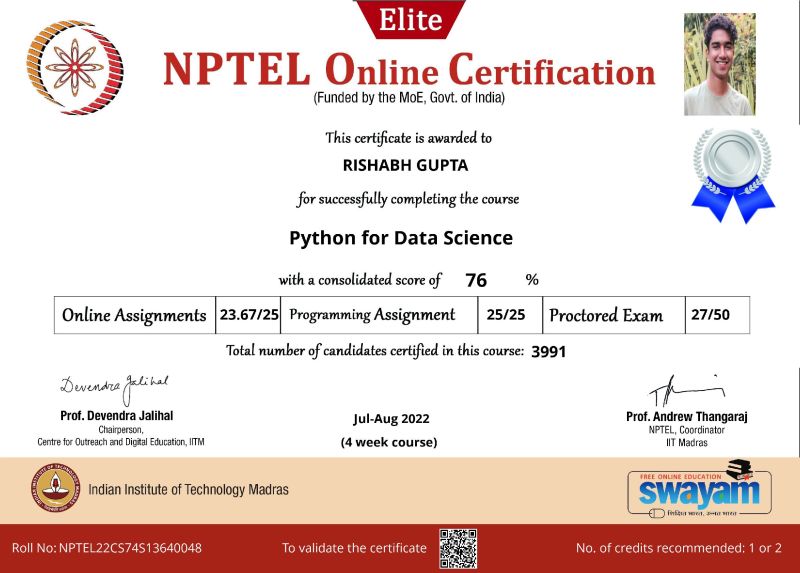 Rishabh Gupta on LinkedIn: #datascience #python #certifiedprofessional Rishabh Gupta on LinkedIn: #datascience #python #certifiedprofessional