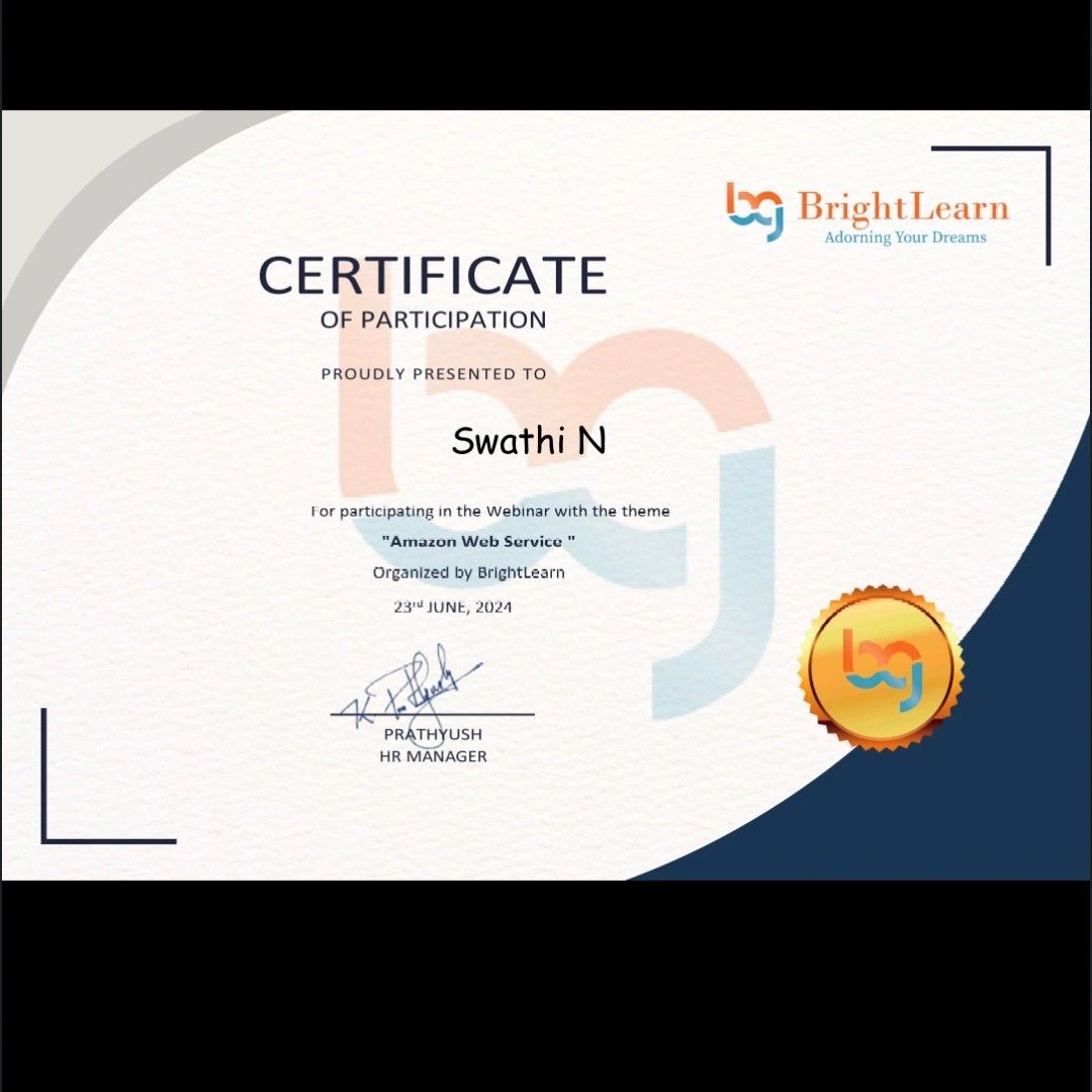 Invited to AWS webinar by Bright Learning | swathi N posted on the ... Invited to AWS webinar by Bright Learning | swathi N posted on the ...