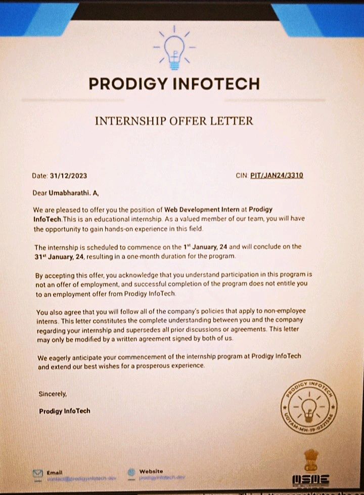 Uma Bharathi on LinkedIn: #prodigyinfotech Uma Bharathi on LinkedIn: #prodigyinfotech
