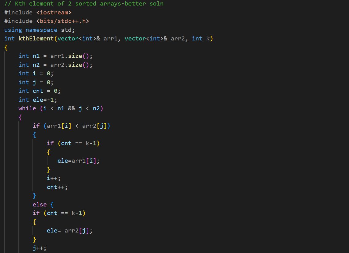 Day-38 of coding report: Solving k-th element in sorted arrays | Shivam ... Day-38 of coding report: Solving k-th element in sorted arrays | Shivam ...