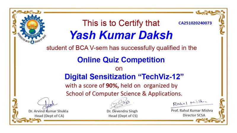 Yash Daksh on LinkedIn: #achievementunlocked #digitalsensitization # ... Yash Daksh on LinkedIn: #achievementunlocked #digitalsensitization # ...