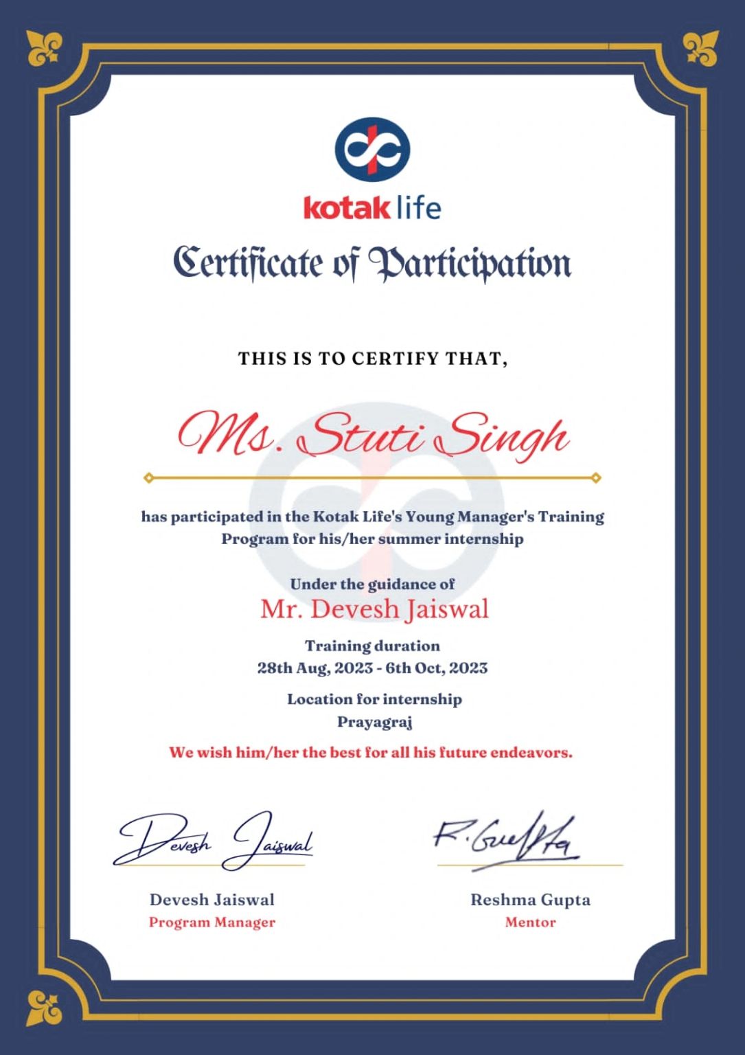 Stuti Singh on LinkedIn: #internshipexperience #internshipcompletion # ... Stuti Singh on LinkedIn: #internshipexperience #internshipcompletion # ...
