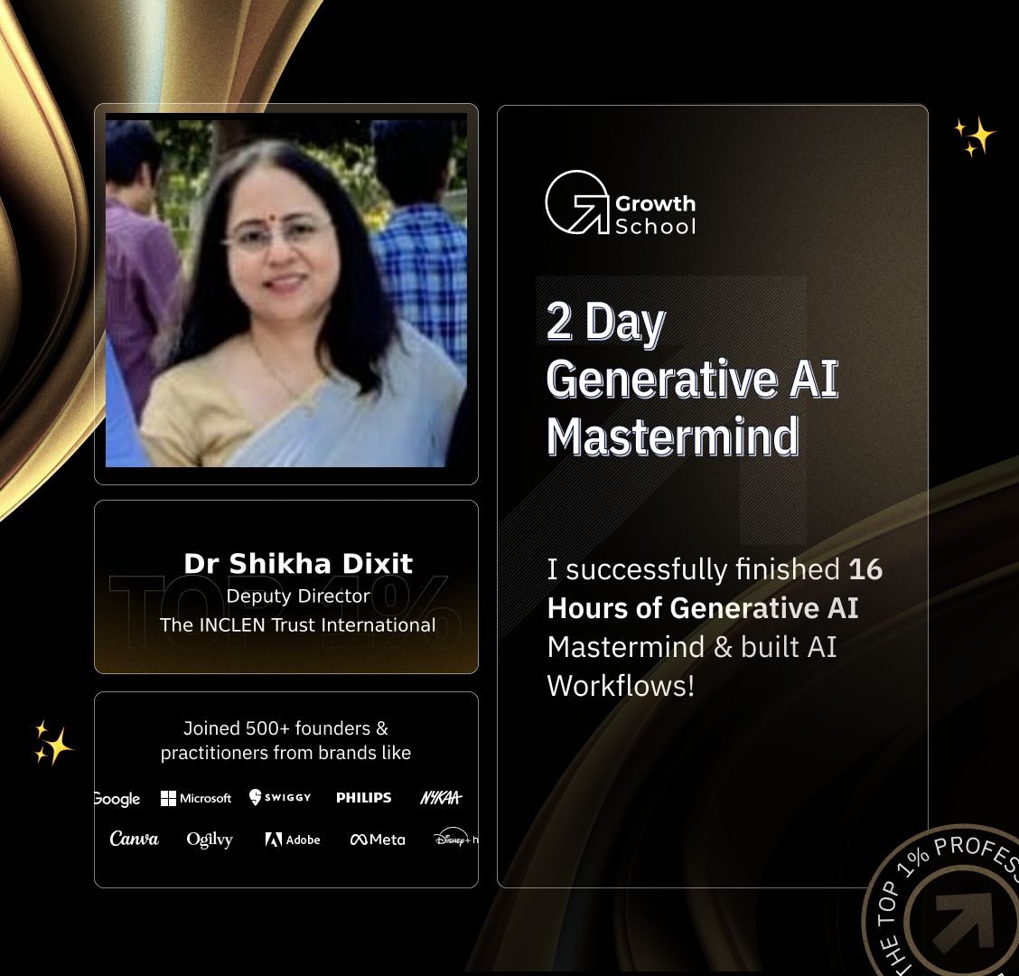 Shikha Dixit on LinkedIn: #growthschool #aimastermind Shikha Dixit on LinkedIn: #growthschool #aimastermind