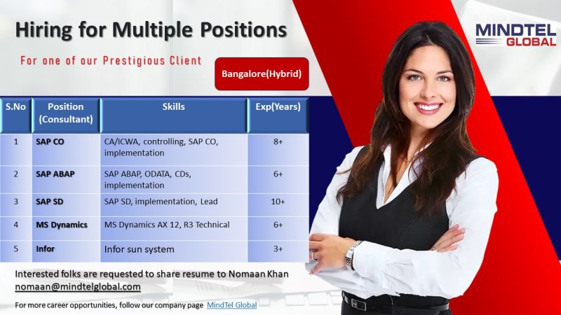 Nomaan Khan on LinkedIn: Greetings!!! We are hiring for Multiple ... Nomaan Khan on LinkedIn: Greetings!!! We are hiring for Multiple ...