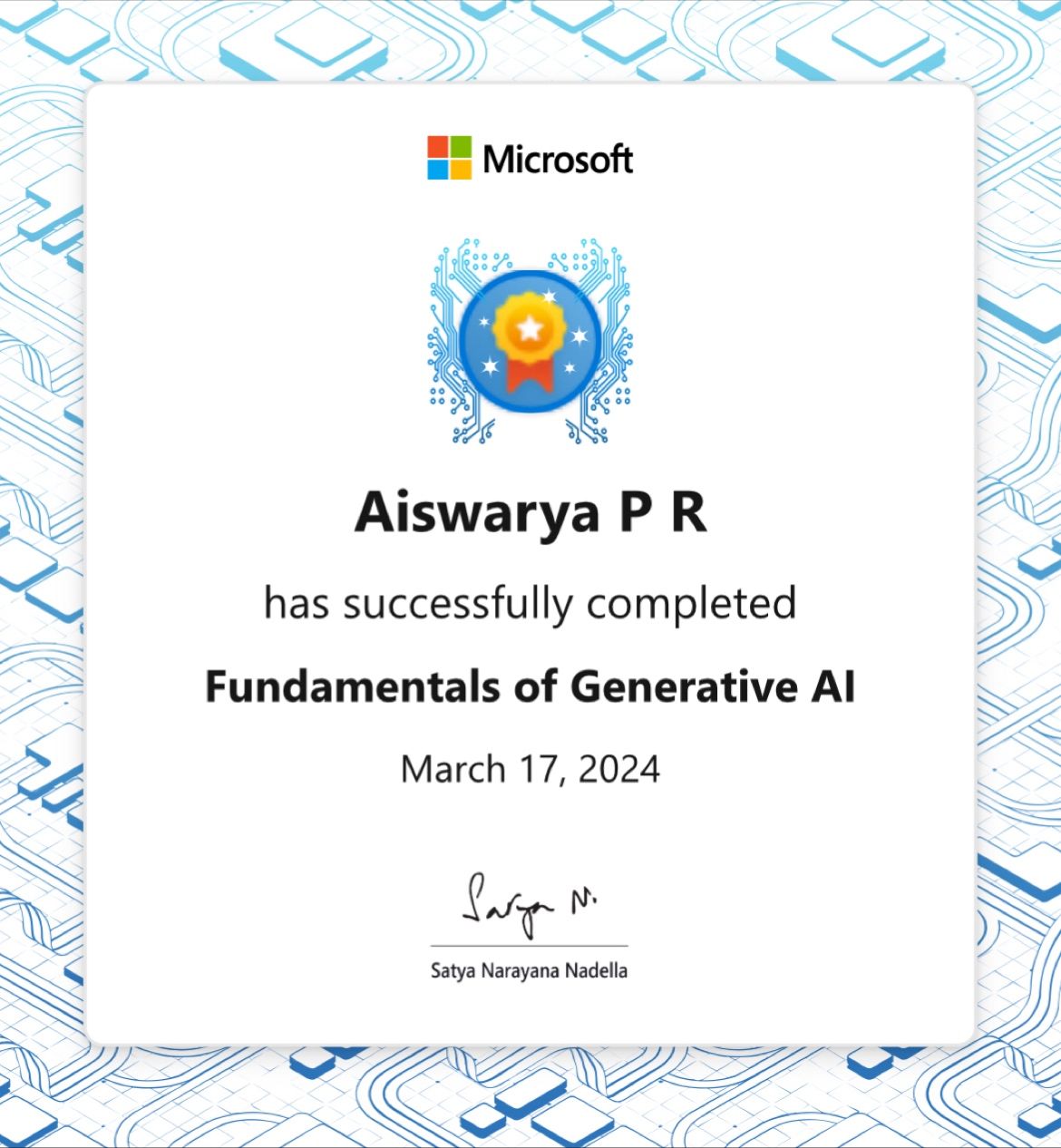 Aiswarya P R on LinkedIn: My Aiswarya P R on LinkedIn: My