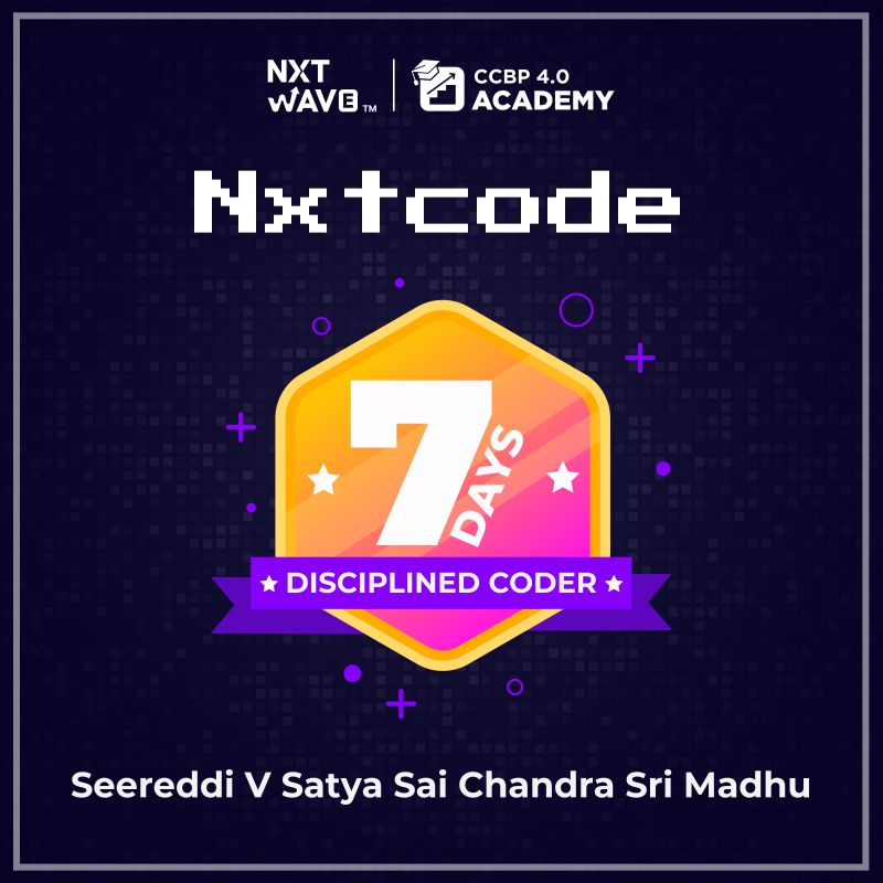 #nxtwave #python #21days #pythonprogramming | Seereddy Sai madhu #nxtwave #python #21days #pythonprogramming | Seereddy Sai madhu