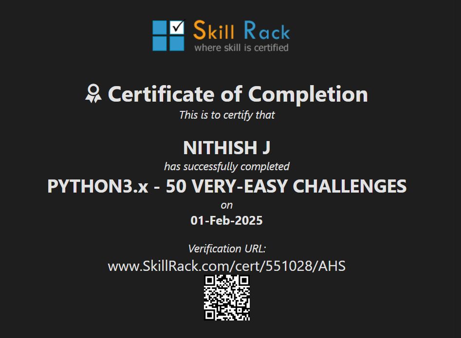 NITHISH J on LinkedIn: #skillrack #python #coding #learning #programming NITHISH J on LinkedIn: #skillrack #python #coding #learning #programming