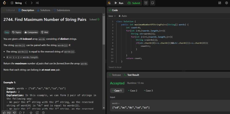 LeetCode Challenge: String Pairs | Kalimuthu C posted on the topic ... LeetCode Challenge: String Pairs | Kalimuthu C posted on the topic ...