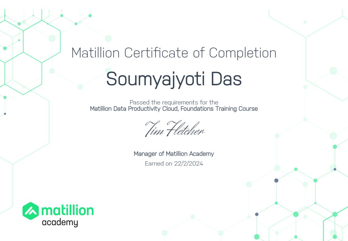 Soumyajyoti Das on LinkedIn: #matillion Soumyajyoti Das on LinkedIn: #matillion