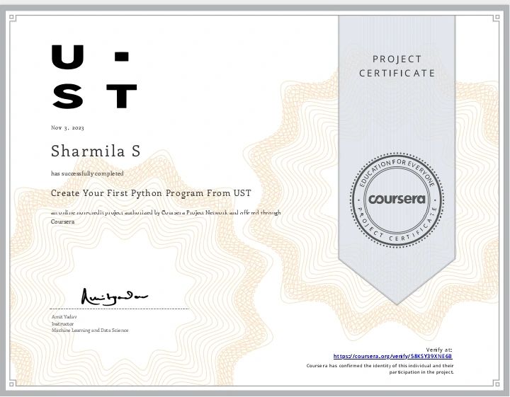 sharmila sethuramalingam on LinkedIn: #python #programming #coursera sharmila sethuramalingam on LinkedIn: #python #programming #coursera
