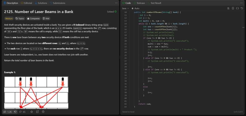 Daily LeetCode Challenge: 2125 Laser Beams | Aseem Pradhan posted on ... Daily LeetCode Challenge: 2125 Laser Beams | Aseem Pradhan posted on ...