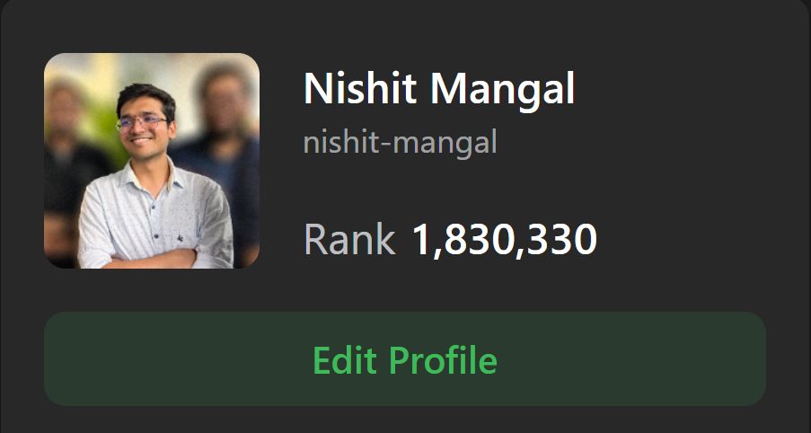 Nishit Mangal on LinkedIn: #leetcode Nishit Mangal on LinkedIn: #leetcode