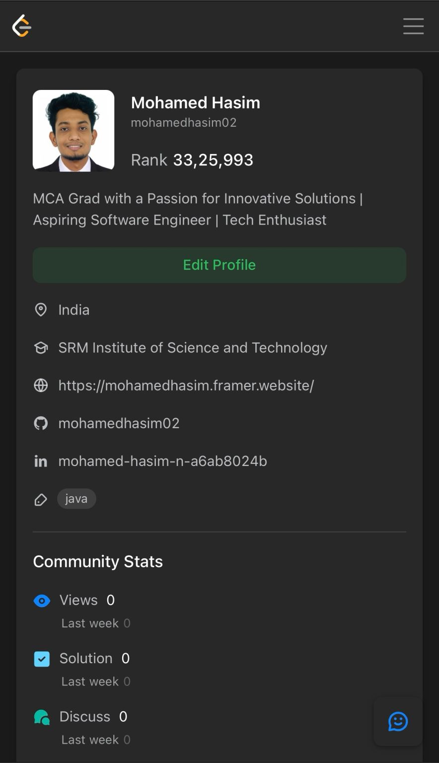 Mohamed Hasim N on LinkedIn: #javaprogramming #leetcode #problemsolving ... Mohamed Hasim N on LinkedIn: #javaprogramming #leetcode #problemsolving ...