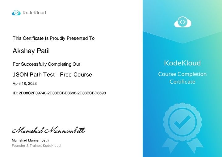 Akshay Patil on LinkedIn: #kodekloud Akshay Patil on LinkedIn: #kodekloud