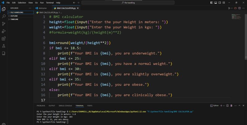 Immandi Srinuvasu on LinkedIn: python full stack programming BMI ... Immandi Srinuvasu on LinkedIn: python full stack programming BMI ...