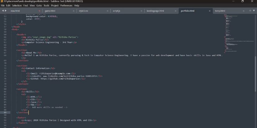 rithika parise on LinkedIn: hey all, created a basic portfolio using ... rithika parise on LinkedIn: hey all, created a basic portfolio using ...