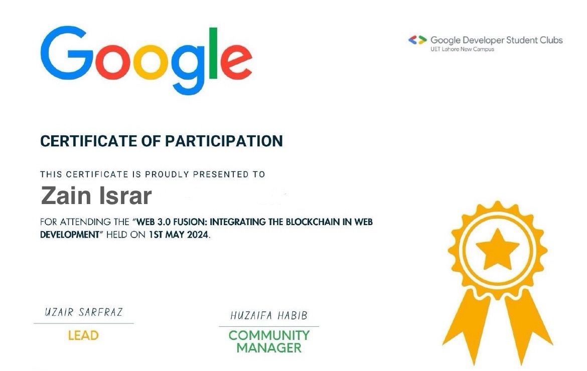 Zain Israr on LinkedIn: #web3 #blockchain #gdscuet #nearprotocol Zain Israr on LinkedIn: #web3 #blockchain #gdscuet #nearprotocol