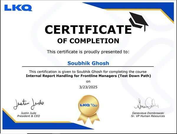 I am thrilled to share that I have successfully completed the Internal ... I am thrilled to share that I have successfully completed the Internal ...