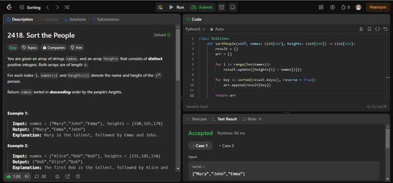 Aishwarya V Gandhi on LinkedIn: #leetcode #python #programming #sorting ... Aishwarya V Gandhi on LinkedIn: #leetcode #python #programming #sorting ...