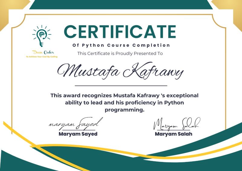 Completed Python programming course with distinction! | mustafa kafrawy ... Completed Python programming course with distinction! | mustafa kafrawy ...