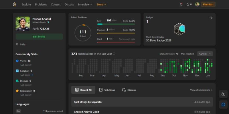 Completed 111 LeetCode questions! | Mohammed Nishad Pullisseri posted ... Completed 111 LeetCode questions! | Mohammed Nishad Pullisseri posted ...