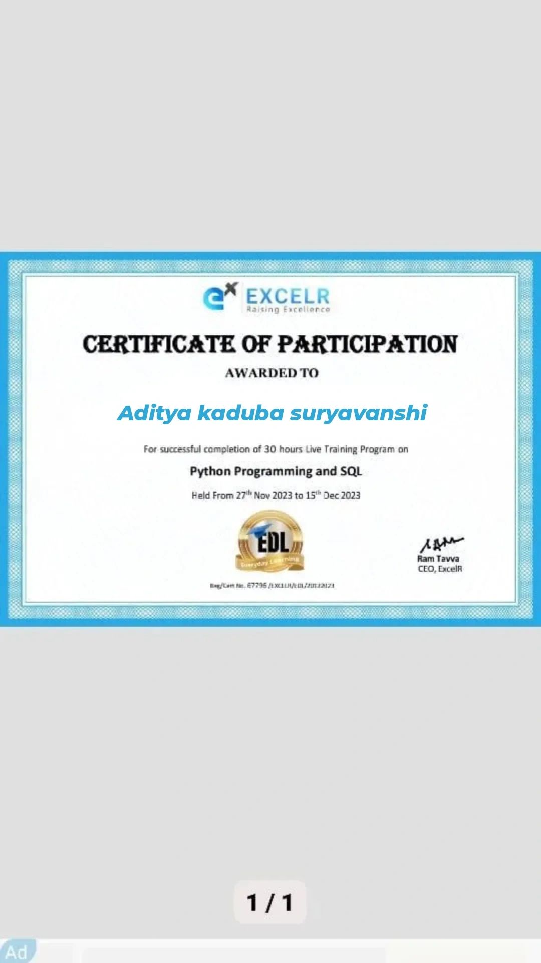 Aditya Suryavanshi on LinkedIn: I have completed the session on Python ... Aditya Suryavanshi on LinkedIn: I have completed the session on Python ...