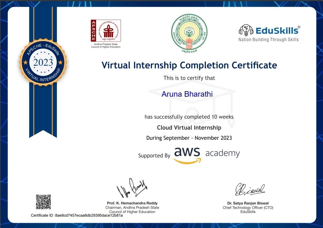 Aruna Bharathi Jadam on LinkedIn: #intership #certification # ... Aruna Bharathi Jadam on LinkedIn: #intership #certification # ...