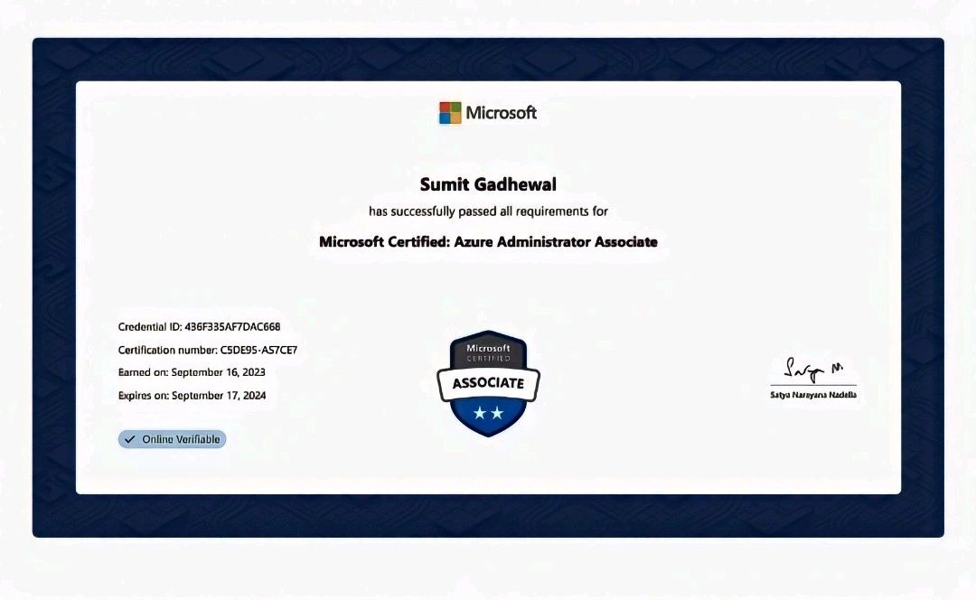 Sumit Gadhewal on LinkedIn: #azurecloud #micorsoft #azureadministrator Sumit Gadhewal on LinkedIn: #azurecloud #micorsoft #azureadministrator
