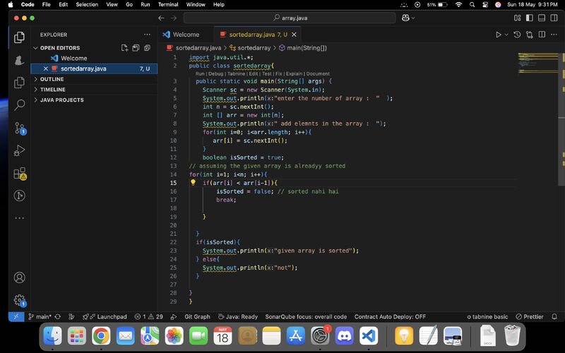 Java program to check if array is sorted | Harsh Bhardwaj posted on the ... Java program to check if array is sorted | Harsh Bhardwaj posted on the ...