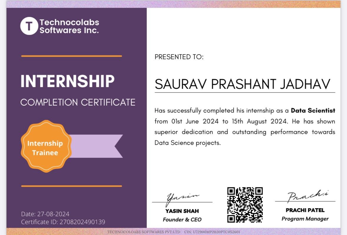 Saurav Jadhav on LinkedIn: #datascience #machinelearning #internship # ... Saurav Jadhav on LinkedIn: #datascience #machinelearning #internship # ...