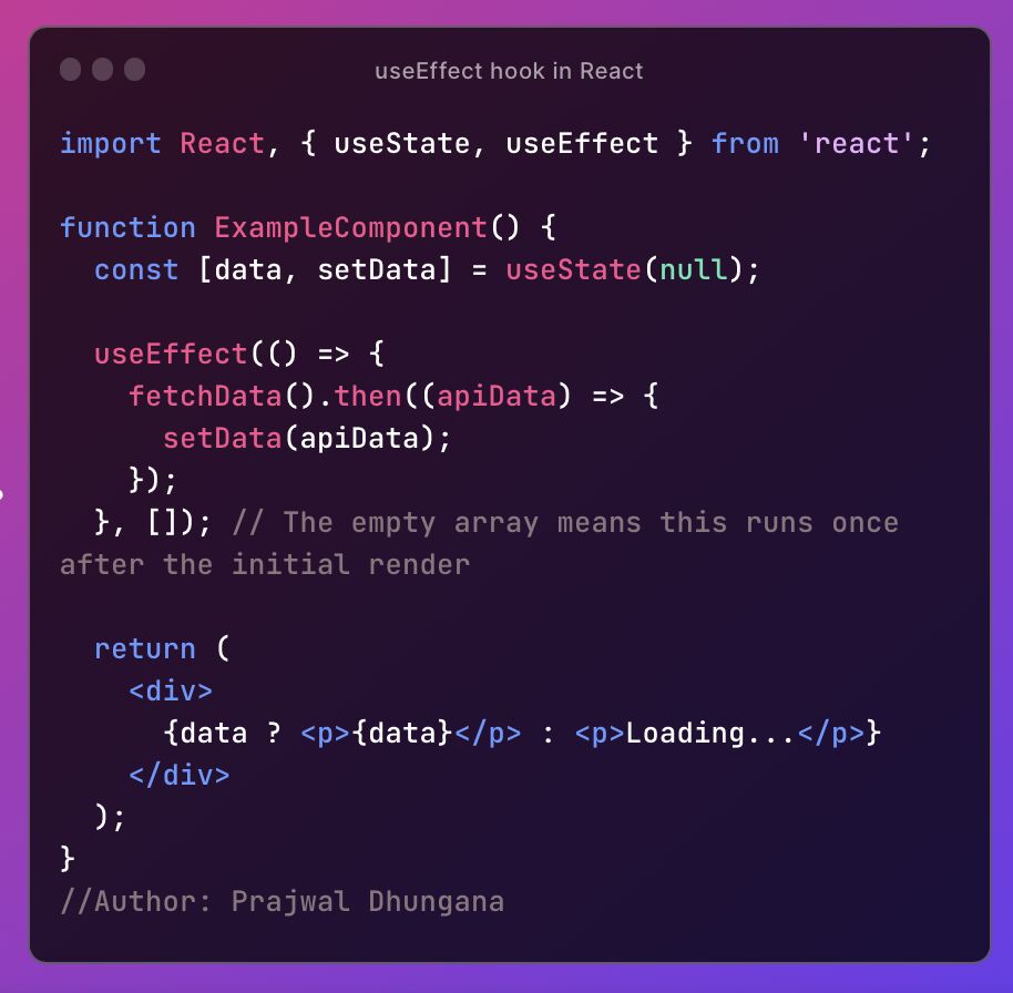 Learn about useEffect Hook in ReactJS | Prajwal Dhungana posted on the ... Learn about useEffect Hook in ReactJS | Prajwal Dhungana posted on the ...