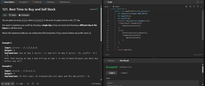 DAY 12 Leet code challenge Day 12: Best Time to Buy and Sell Stock ... DAY 12 Leet code challenge Day 12: Best Time to Buy and Sell Stock ...
