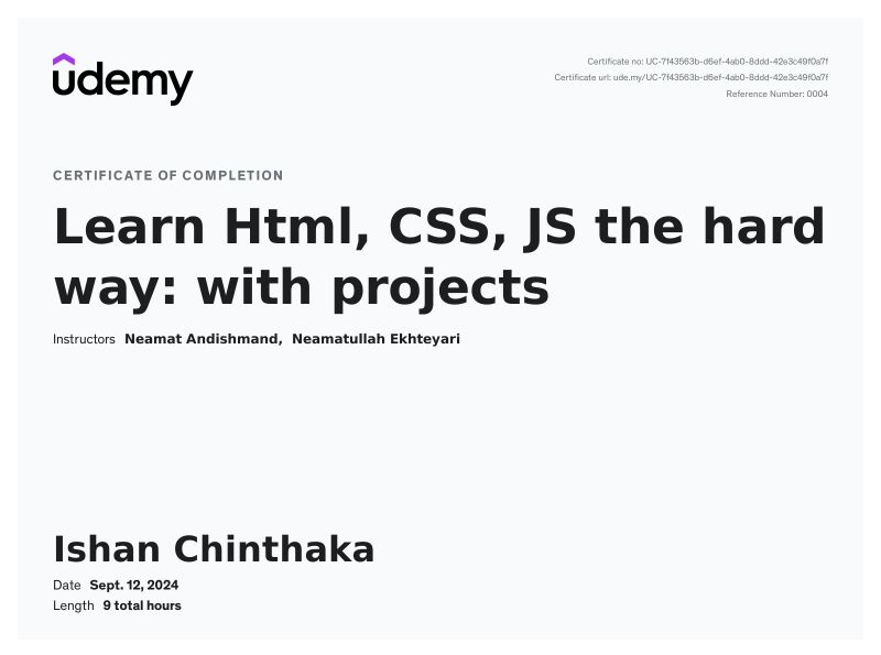 Completed HTML, CSS, JS course | Ishan Chinthaka posted on the topic ... Completed HTML, CSS, JS course | Ishan Chinthaka posted on the topic ...