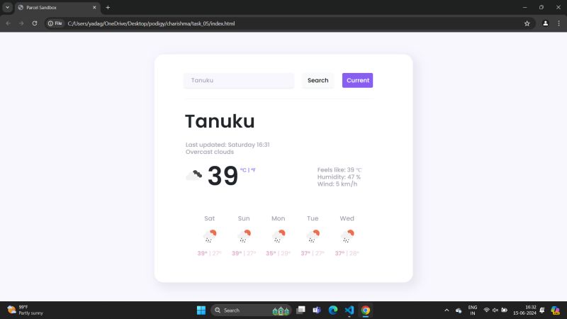 Built a weather page with APIs | Yadagini Charishma posted on the topic ... Built a weather page with APIs | Yadagini Charishma posted on the topic ...