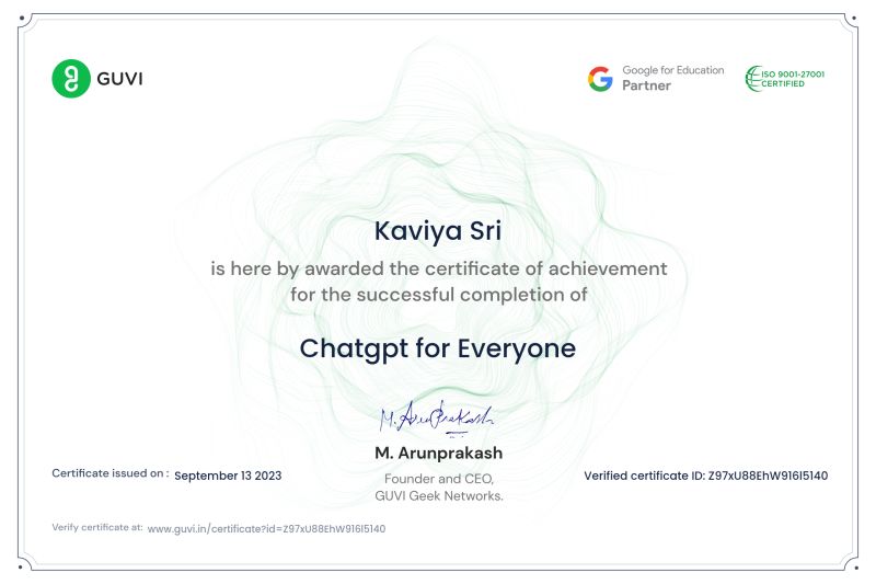 Kaviyasri R on LinkedIn: I successfully completed a course focused on ... Kaviyasri R on LinkedIn: I successfully completed a course focused on ...