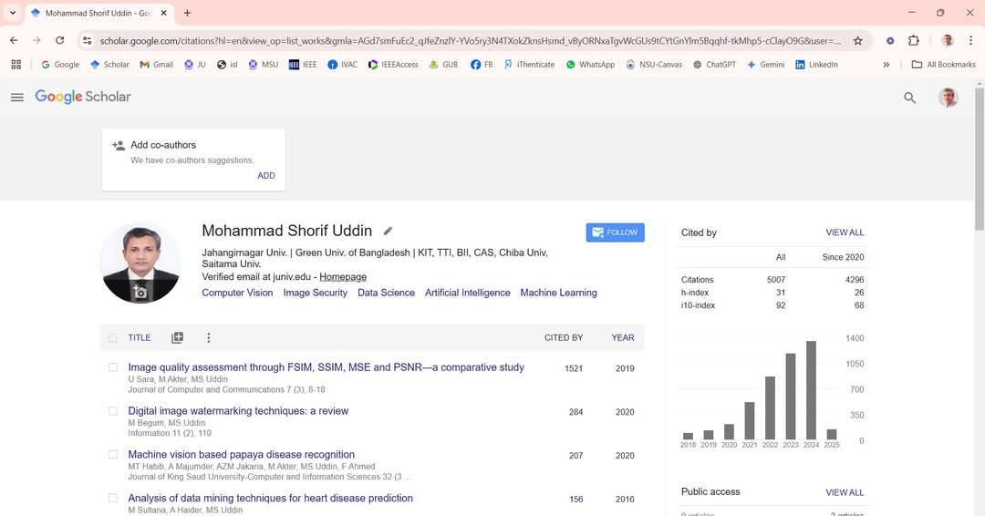 Alhamdulillah! Pleased to cross 5,000 Google Scholar citations ... Alhamdulillah! Pleased to cross 5,000 Google Scholar citations ...