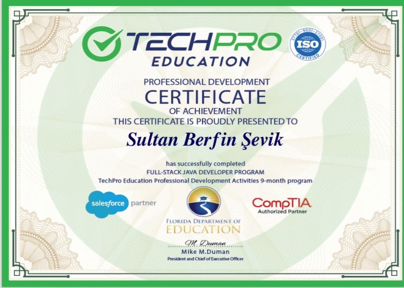 Gururla paylaşmak isterim ki, TechPro Education tarafından verilen 9 ... Gururla paylaşmak isterim ki, TechPro Education tarafından verilen 9 ...