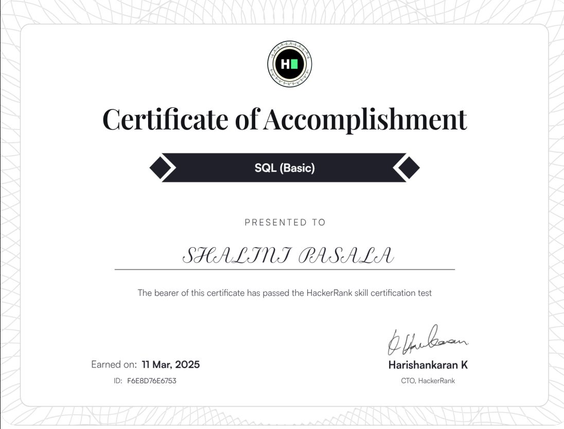 #sql | PASALA SHALINI #sql | PASALA SHALINI