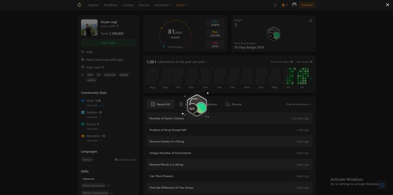 Aryan negi on LinkedIn: #leetcode #coding #streak #consistency # ... Aryan negi on LinkedIn: #leetcode #coding #streak #consistency # ...