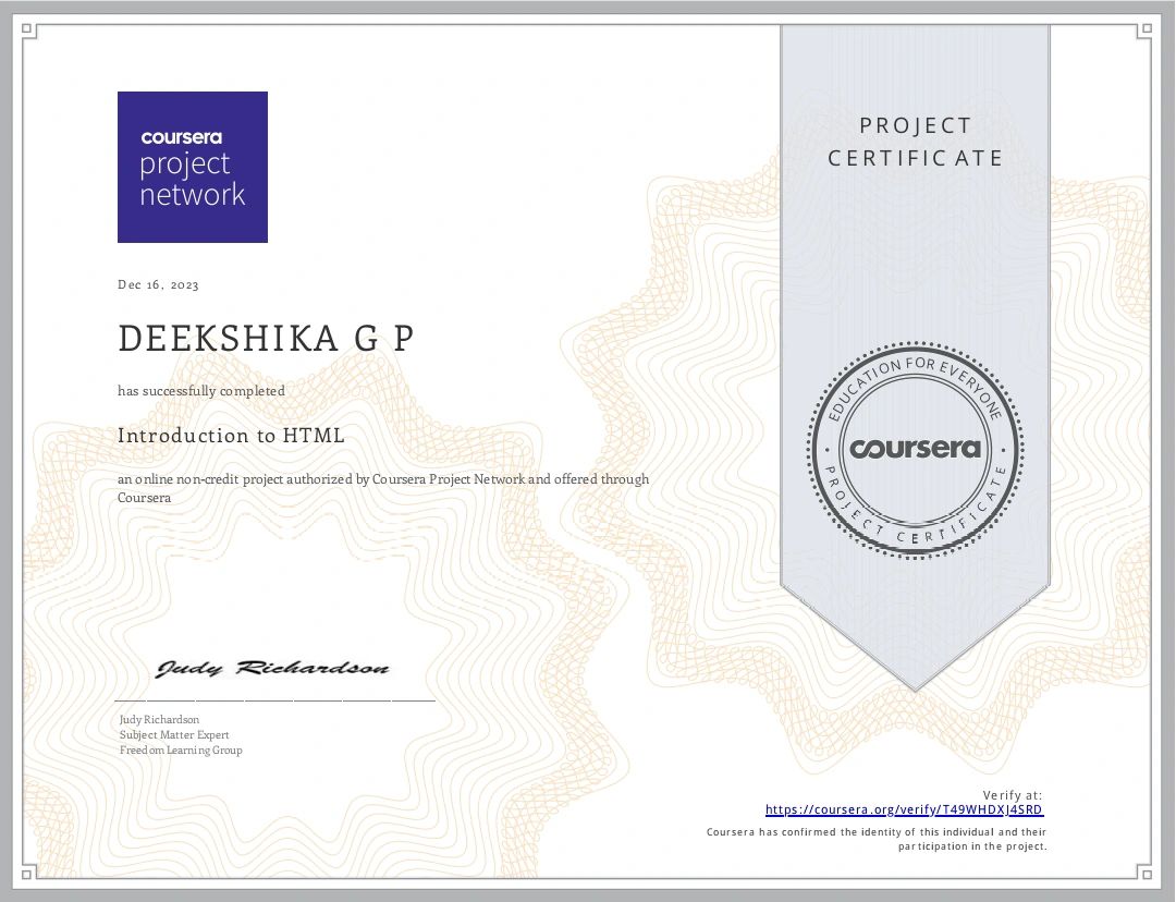Deekshika GP on LinkedIn: #keeplearning #coursera Deekshika GP on LinkedIn: #keeplearning #coursera