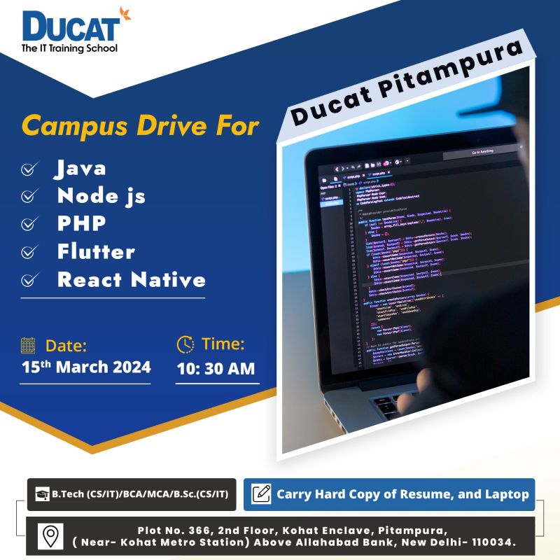 Ducat India on LinkedIn: #java #nodejs #php #flutter #reactnative # ... Ducat India on LinkedIn: #java #nodejs #php #flutter #reactnative # ...