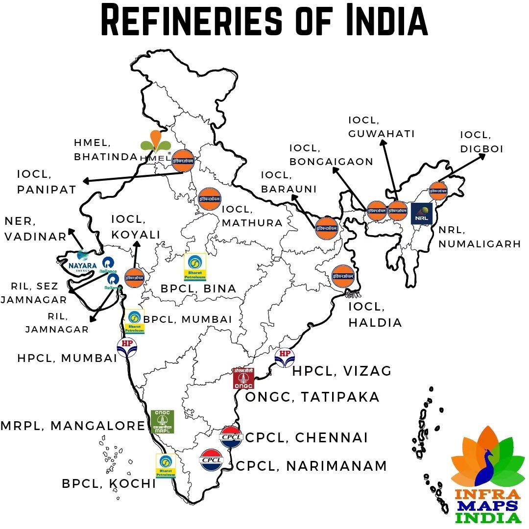 𝗖𝗿𝘂𝗱𝗲 𝗢𝗶𝗹 𝗥𝗲𝗳𝗶𝗻𝗲𝗿𝘆 𝗠𝗮𝗽 𝗼𝗳 𝗜𝗻𝗱𝗶𝗮 India stands as… | Praveen Tiwari | 165 ... 𝗖𝗿𝘂𝗱𝗲 𝗢𝗶𝗹 𝗥𝗲𝗳𝗶𝗻𝗲𝗿𝘆 𝗠𝗮𝗽 𝗼𝗳 𝗜𝗻𝗱𝗶𝗮 India stands as… | Praveen Tiwari | 165 ...