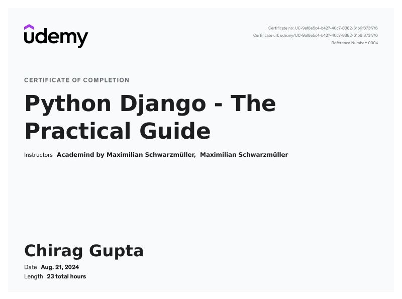 chirag gupta on LinkedIn: #python #django #webdevelopment #lifelonglearning chirag gupta on LinkedIn: #python #django #webdevelopment #lifelonglearning