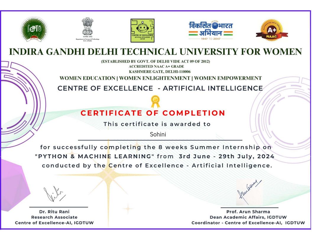 Sohini Rathor on LinkedIn: #ai #summerinternship #igdtuw #python # ... Sohini Rathor on LinkedIn: #ai #summerinternship #igdtuw #python # ...