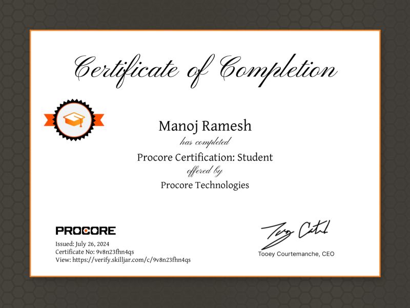 Manoj Ramesh on LinkedIn: #procore #construction #constructionmanagement Manoj Ramesh on LinkedIn: #procore #construction #constructionmanagement