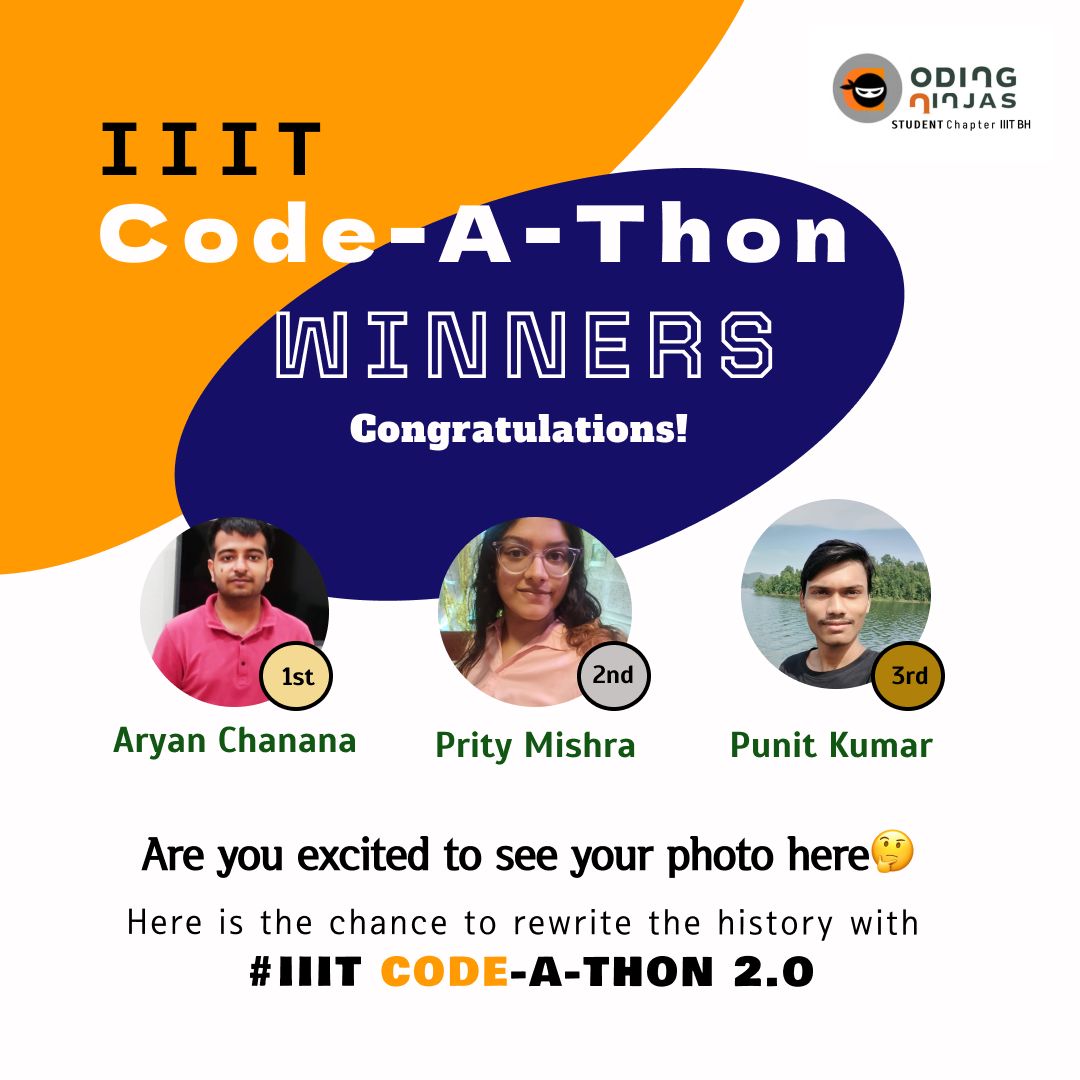 Coding Ninjas SC IIIT BBSR on LinkedIn: #iiitcodeathon2 # ... Coding Ninjas SC IIIT BBSR on LinkedIn: #iiitcodeathon2 # ...