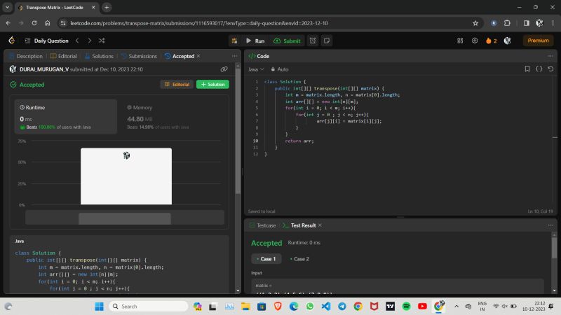#day4 #java #leetcode #100daysofleetcode #dailychallenge | DURAI MURUGAN V #day4 #java #leetcode #100daysofleetcode #dailychallenge | DURAI MURUGAN V